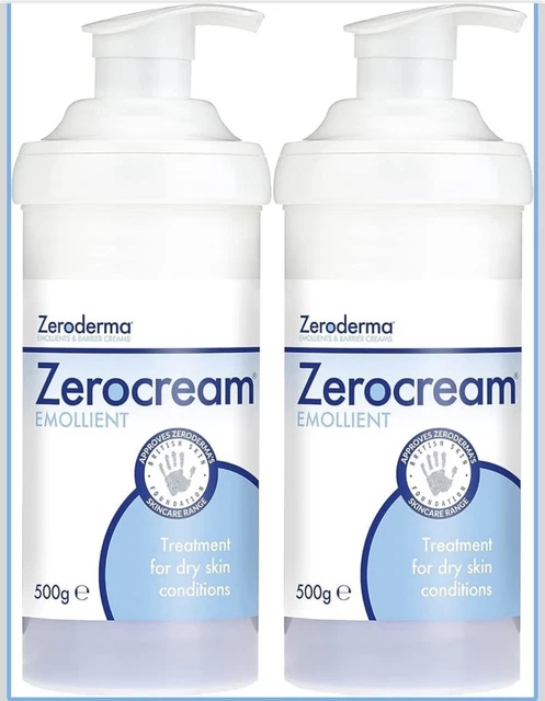 2X ZEROCREAM EMOLLIENT Cream 500g for Flaking, Dry Skin Eczema Relief ...