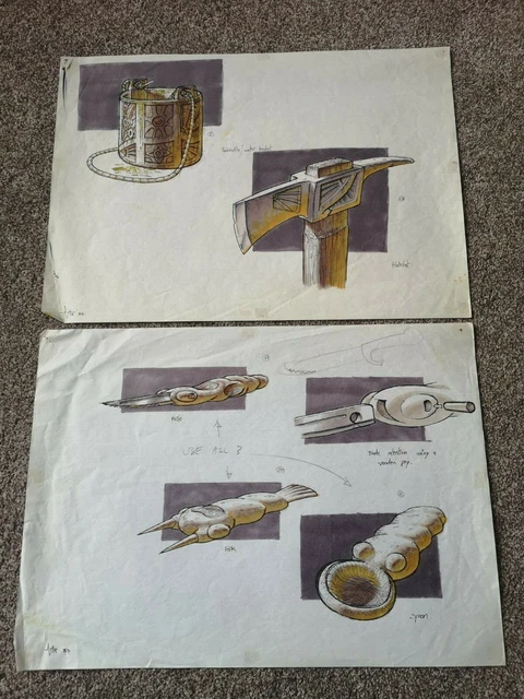 2x Original Bfg 1989 Cosgrove Hall Movie Production Drawings