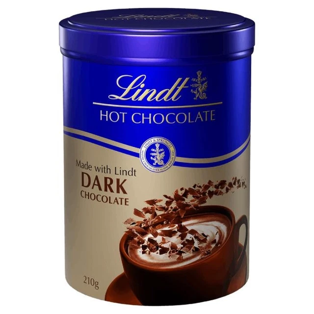 LINDT DARK CHOCOLATE Hot Chocolate Flakes 210g - Made with Real Milk ...