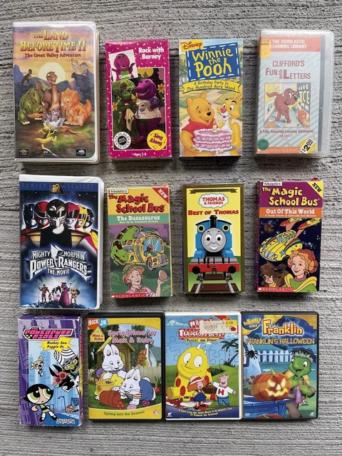 VHS AND DVD lot kids Land Before Time, Barney, Magic School Bus ...