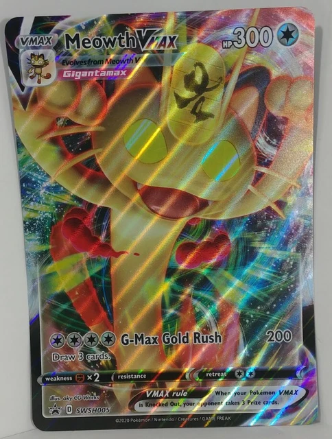 CARTE PROMOTIONNELLE POKÉMON 2020 Jumbo Vmax Meowth Vmax holo étoile ...