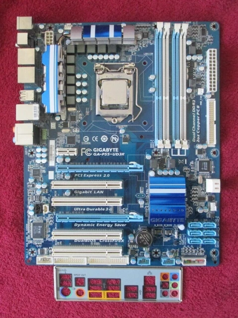 GIGABYTE GA-P55-UD3R SOCKET LGA1156 DDR3 Motherboard with i5-750 CPU £ ...