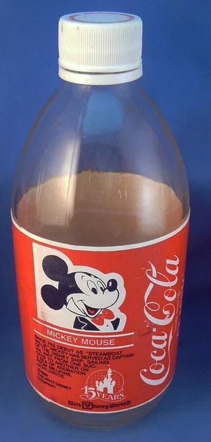 DISNEY WORLD 15TH Anniversary Coca-Cola Foam Wrap Glass Bottle Mickey ...