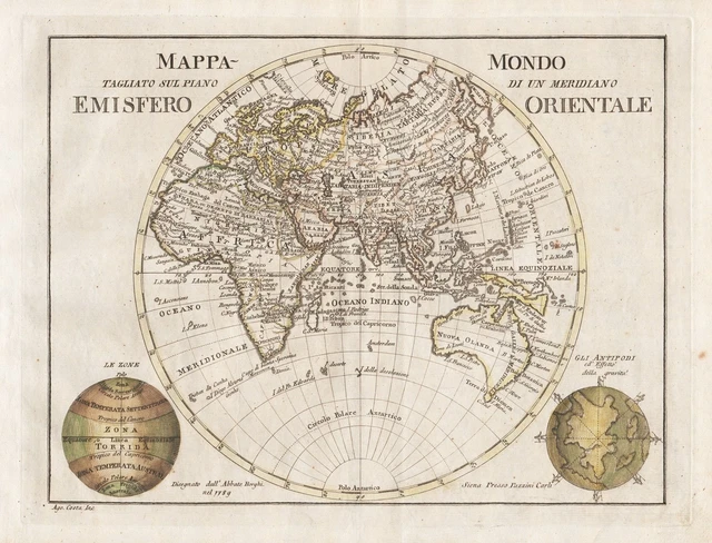 EASTERN HEMISPHERE EUROPE Africa Asiatique Australia World Map Carte ...
