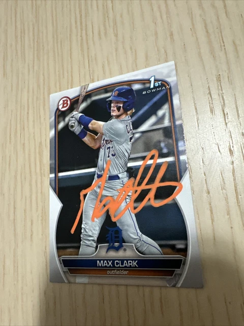 MAX CLARK 2023 1a Base Bowman Carta Firmata Tigers Top Prospect EUR 56 ...