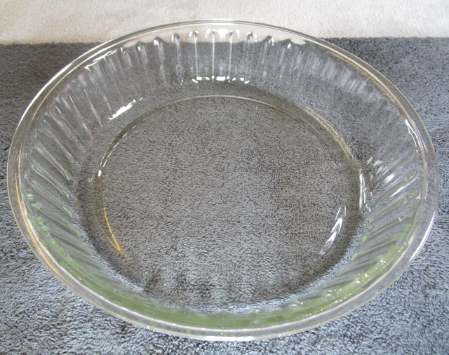 LOVELY VINTAGE SIMAX Deep Round Fluted Edge Glass Oven Baking Pie Dish ...