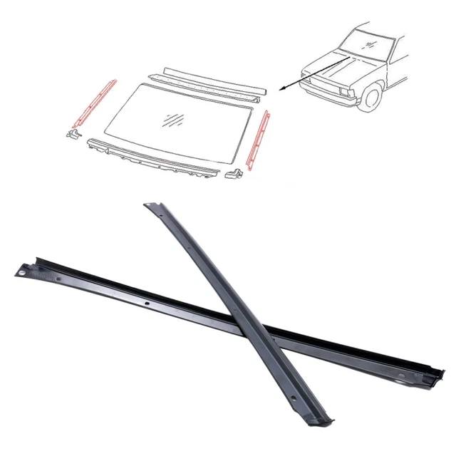 NEW FRT WINDSHIELD Side Moulding Set Fit Nissan Datsun D21 Hardbody ...