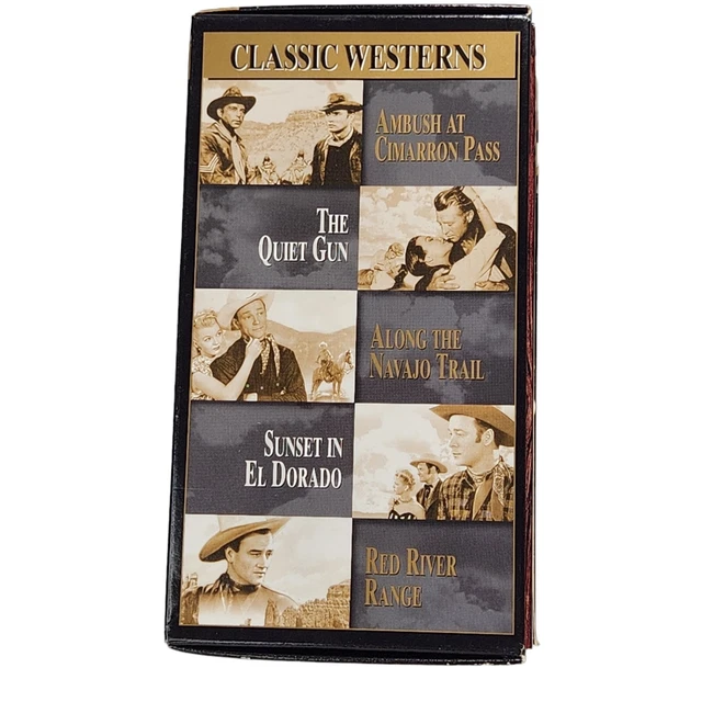 CLASSIC WESTERNS BOX Set 3 VHS Tapes 5 movies John Wayne Republic ...