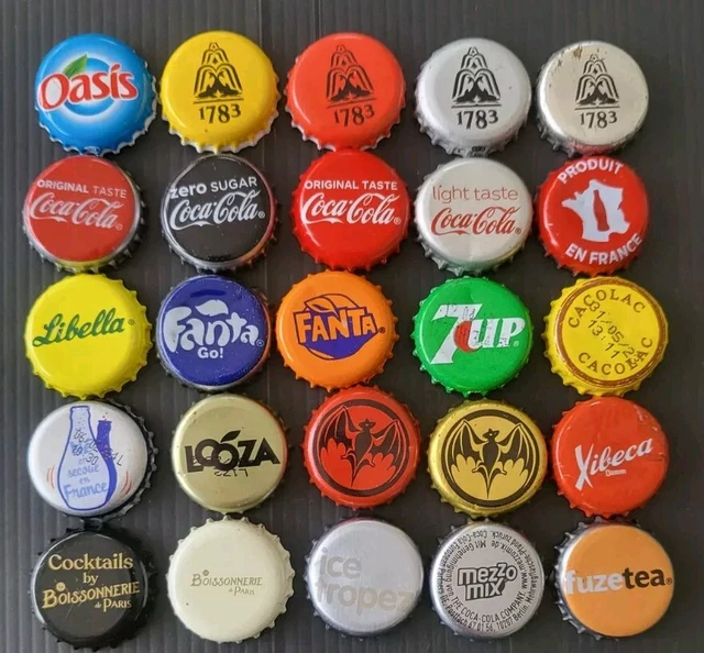 LOT DE 25 Capsules Soda Coca , Oasis , Seven Up , Fanta .... Divers EUR ...