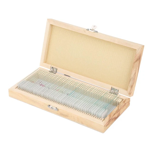 50PCS/SET BIOLOGY GLASS Prepared Microscope Slides Lab Specimens With ...