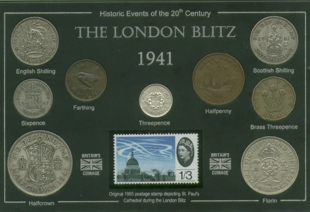 THE LONDON BLITZ WWII World War II Military Collector Coin & Stamp Gift ...
