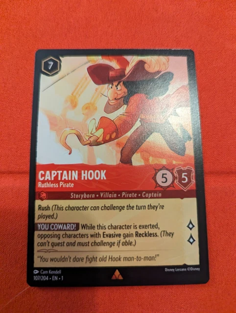 DISNEY LORCANA - Captain Hook - Ruthless Pirate - 107/204 -RARE - NM £1 ... DISNEY LORCANA - Captain Hook - Ruthless Pirate - 107/204 -RARE - NM £1 ...