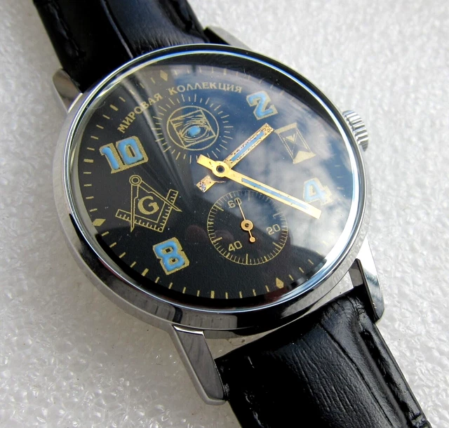 MONTRE MÉCANIQUE URSS SOVIÉTIQUE ZIM, cal.2602, signes maçonniques ...
