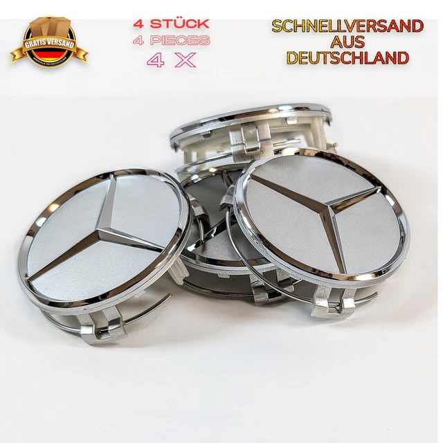 4X 75MM MERCEDES-BENZ Nabendeckel Nabenkappen Felgendeckel Raddeckel ...