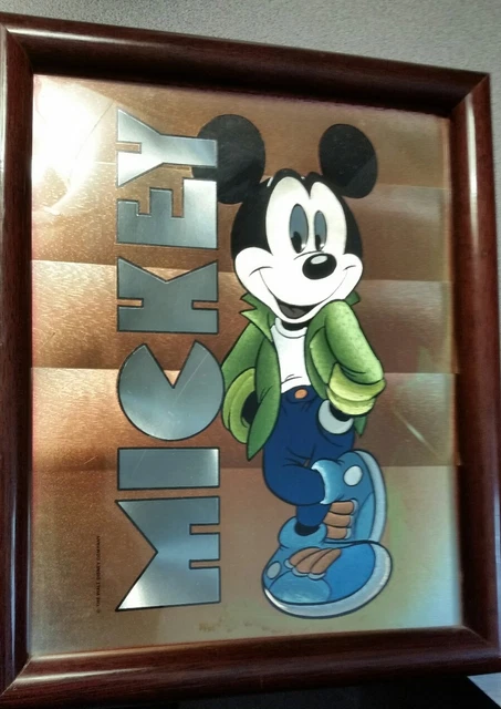 DISNEYS MICKEY MOUSE Rare Vintage Metalic Foil Picture Framed In ...