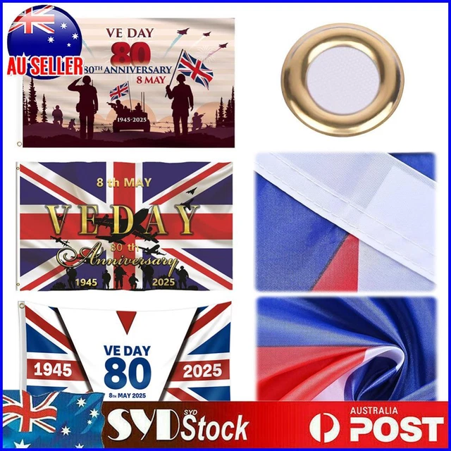 2025 VE DAY 80th Anniversary Flag 3x5 Ft VE Day Flag Waterproof ...