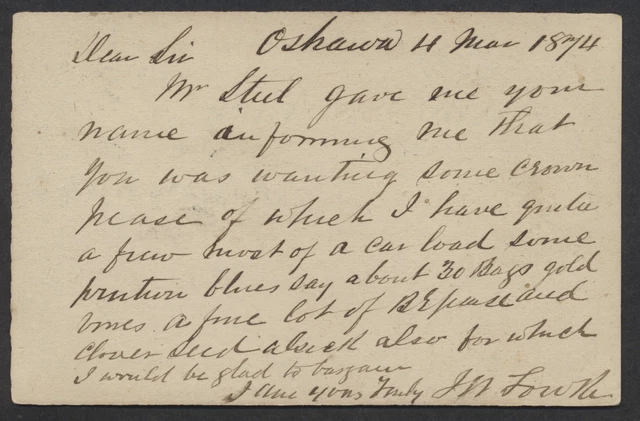 1874 #P1 1C Victoria 1c PSC Oshawa ONT to Montreal Segmented Cork Cancel $5.95 - PicClick CA