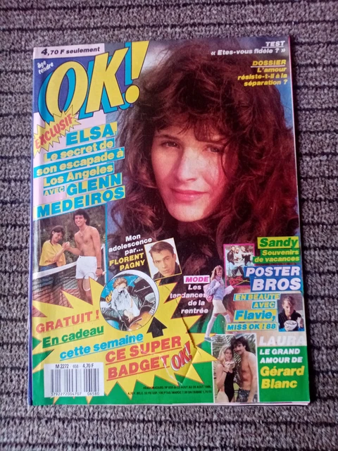 MAGAZINE OK 08/1988 n° 658 Elsa et Glenn M. ; F. pagny ; Sandy ; Gerard ...