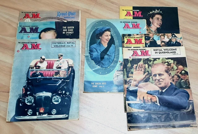 RARE A.M. THE Australian Magazine 1954 x 7 of - Royal Family 70 years ...
