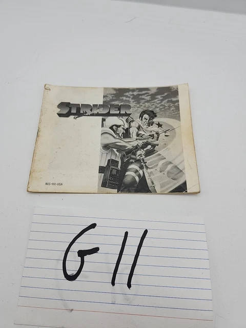 STRIDER NINTENDO NES Instruction Manual Only Capcom Original Vintage ...