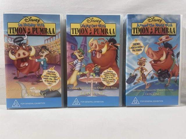 VINTAGE 90S DISNEY TIMON & PUMBAA VHS Collection x3 Video Tapes LNC £25 ...