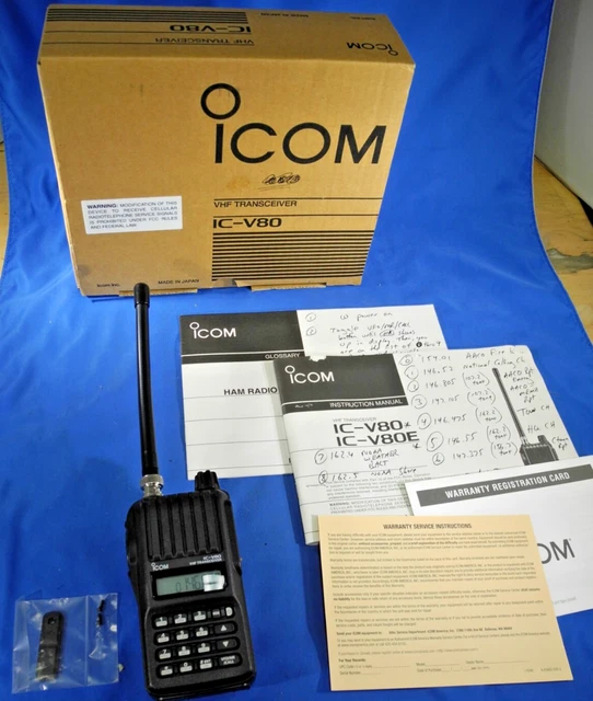 ICOM IC-V80 SPORT VHF FM Transceiver w/ BP-263 Battery Case in box! $79 ...