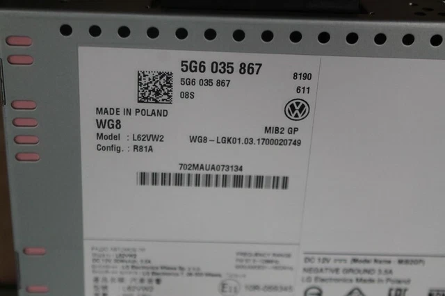VW COMPOSITION COLOUR FACELIFT SD Touch programming unit radio ...