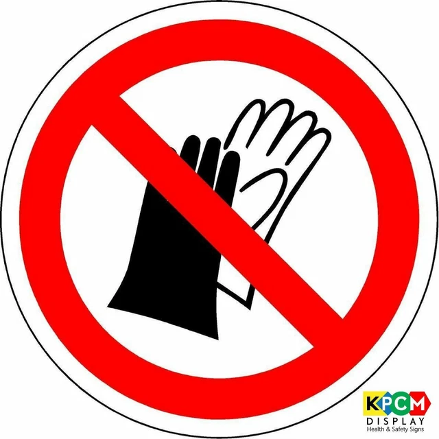 ISO SAFETY LABEL Sign - International Do not wear gloves Symbol £2.42 ...