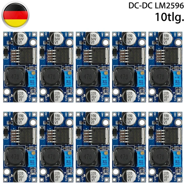 10TLG/SET LM2596 DC-DC Step-Down Spannungswandler Arduino-Modul Regler ...