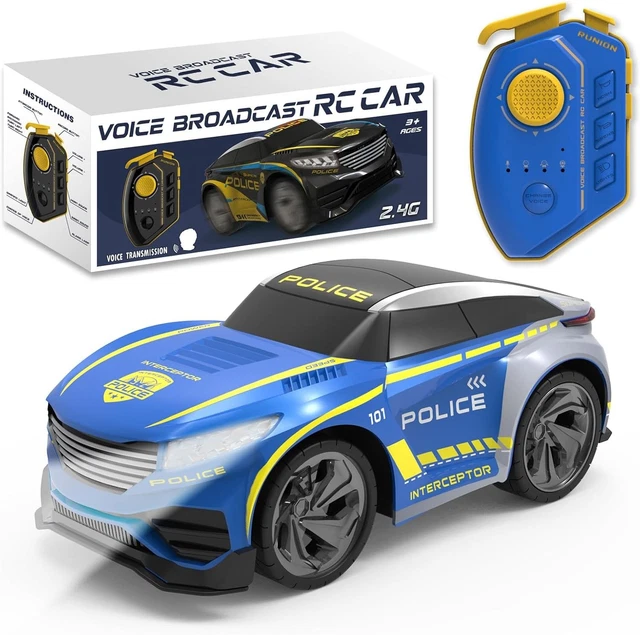 KIDS RC POLICE Car Rechargeable Toy 2.4GHz w/ Voice Changer Lights ...