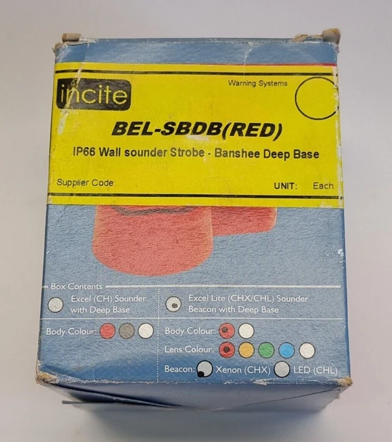 INCITE FIRE BANSHEE Excel Lite BEL-SBDB IP66 Wall Sounder Strobe Deep ...