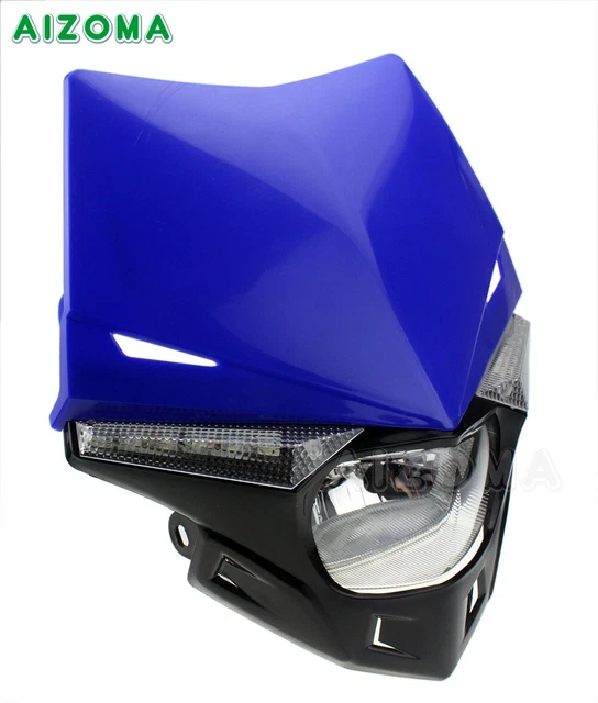 DIRT BIKE MOTOCROSS LED Vision Headlight Fairing For Yamaha YZ YZF WR ...