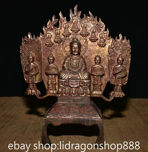 13,6& ANCIENNE STATUE de bouddha Shakyamuni Amitabha en bronze doré chinois EUR 294,00 - PicClick FR