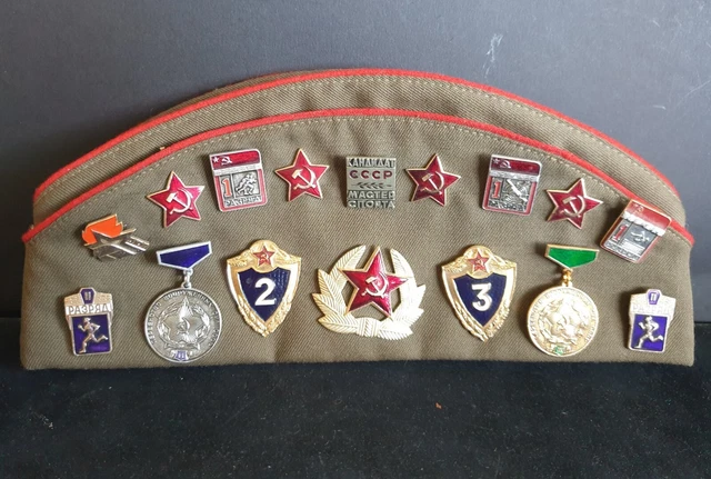 COLD WAR SOVIET-RUSSIA Former Other Ranks' Side Cap with Metal and ...