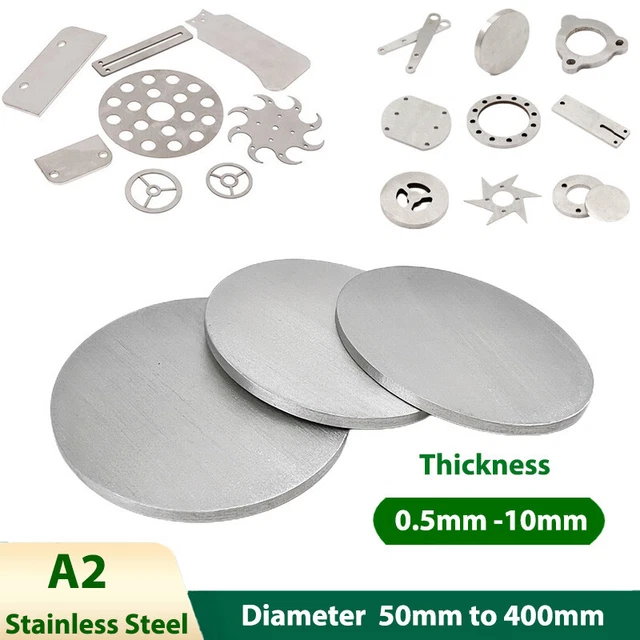 A2 STAINLESS STEEL Blank Discs Solid Round Plate Sheet Laser Cut Φ 50mm ...
