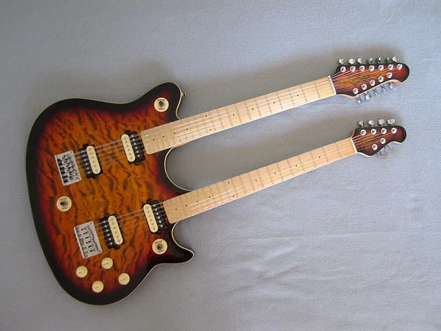 OLP MM612 DOUBLE-NECK 6-string 12-string electric guitar with gigbag £ ...