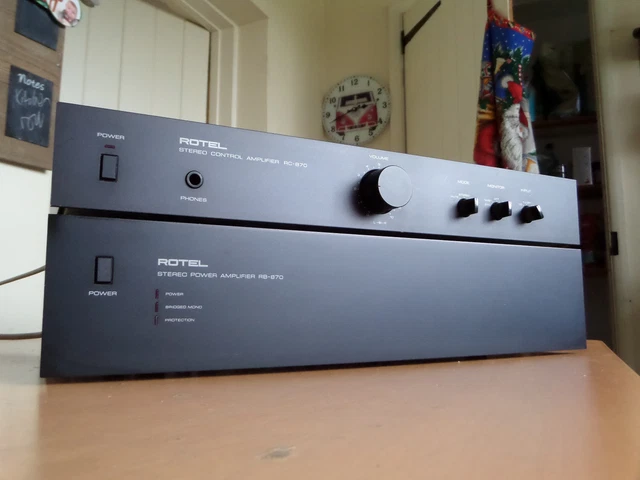 ROTEL RC-870 CONTROL Amplifier & RB-870 Stereo Power Amplifier ...