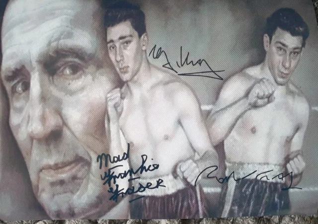 MAD FRANKIE FRAISER & The Krays Boxing Poster. Signed. Kray Twins. Free ...