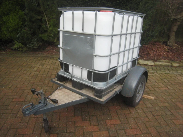 WATER BOWSER TRAILER 600 litre IBC tank,Jockey wheel,Spare wheel,Road ...