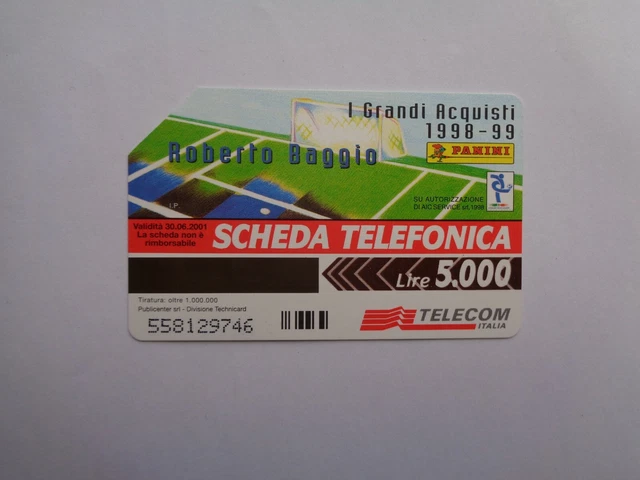 SCHEDA TELEFONICA TELECOM - Roberto Baggio - Inter - Panini - Leggi EUR ...