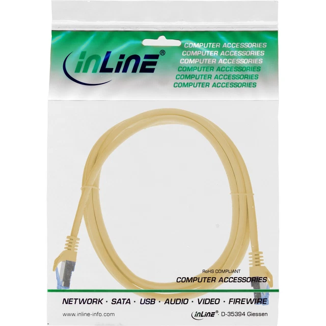 Inline® Patchkabel Cat6a Sftp Tpe Lszh Cca Gelb 05m Eur 564 Picclick De