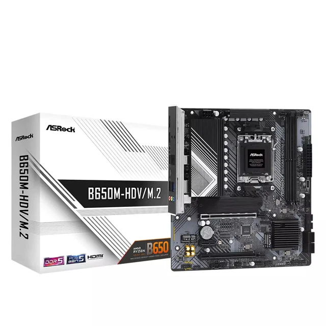 ASROCK MOTHERBOARD B650 AM5 mATX DDR5 1x M.2 5G LAN B650M-HDV/M.2 £110. ...