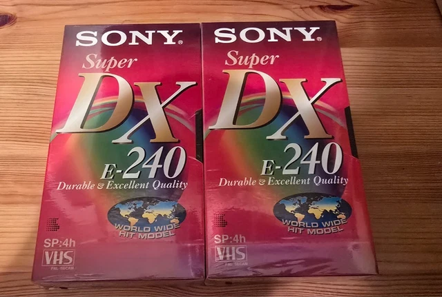 VHS KASSETTEN SONY Super DX leer neu E-240 OVP verschweißt 2 Stück EUR 4,99 - PicClick DE