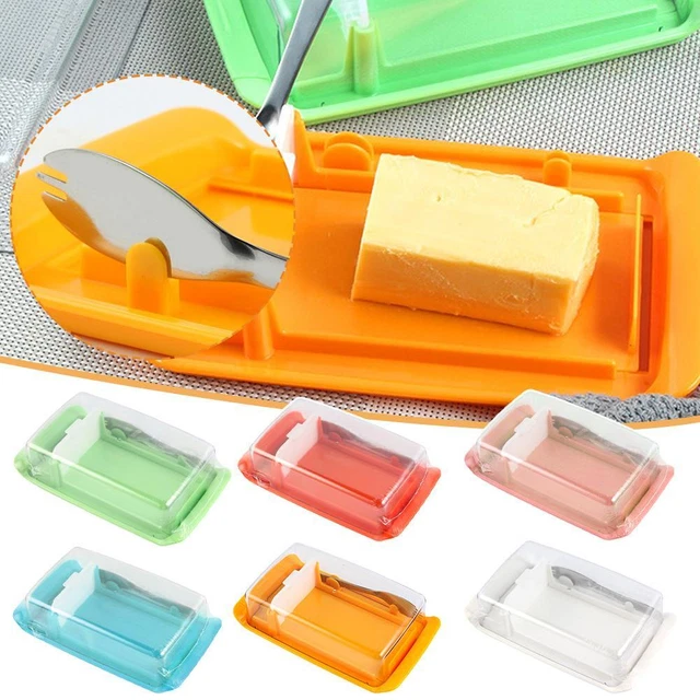 RECTANGLE PLASTIC BUTTER Cutter Slicer Butter Cheese Container Box b £ ...