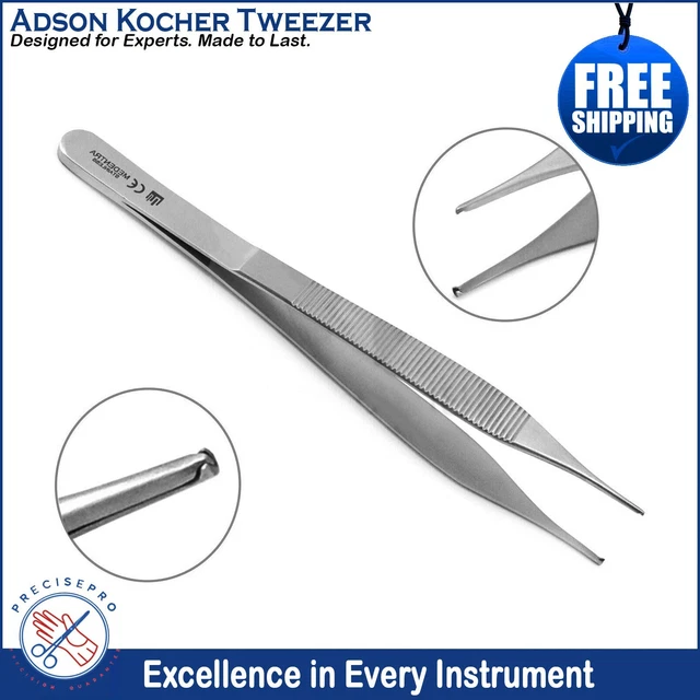 SURGICAL MICRO ADSON Kocher Tweezer 12cm Tissue Thumb Forceps Tooth ...