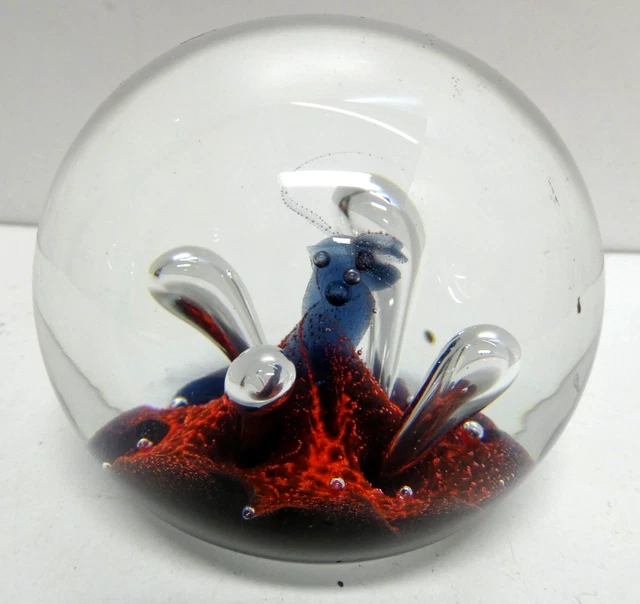 VINTAGE CAITHNESS ART Glass Blown Cased Control Bubble Paper Weight $48 ...