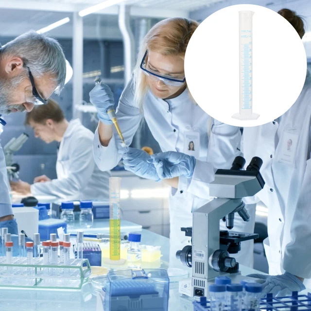 100 ML SCIENCE Measuring Cylinder Graduated Beaker Cylinders Cup Pp £6. ...