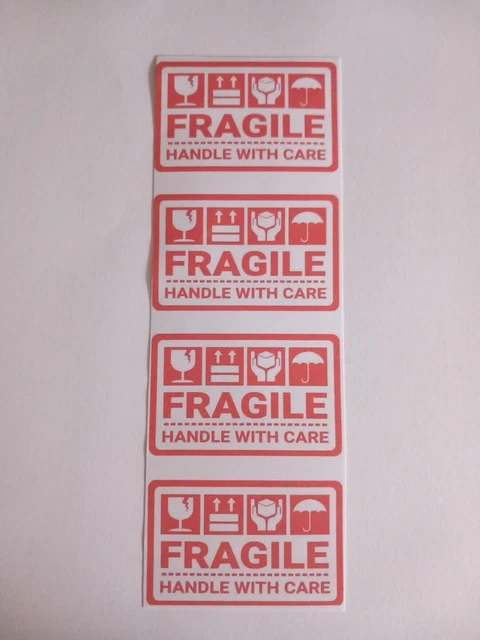 32 HANDLE WITH Care Fragile Parcel Labels- Postage Stickers Self ...