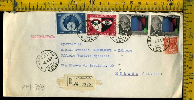 REPUBBLICA BUSTA RACCOMANDATA Francobolli Commemorativi Gemelli pm 314 ...