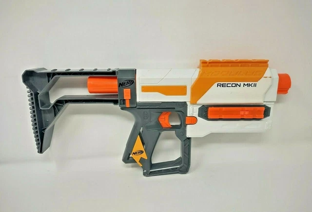 NERF N-STRIKE ELITE Modulus Recon MKII Blaster White Orange Gun ...